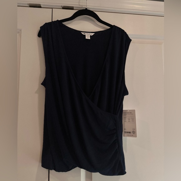 Athleta | Tops | Athleta Navy Blue Wrap Tank | Poshmark